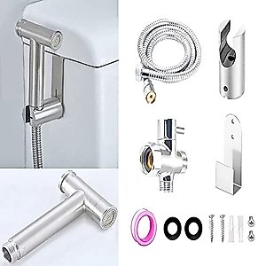 JMSODITI Free-pressing Handheld Bidet Sprayer For Toilet Sprayer Cloth Diaper Sprayer Kit Shattaf Jet Sprayer Attachment With One-Button Switch For Bathing Pet Personal Hygiene Cleaning Car Floor