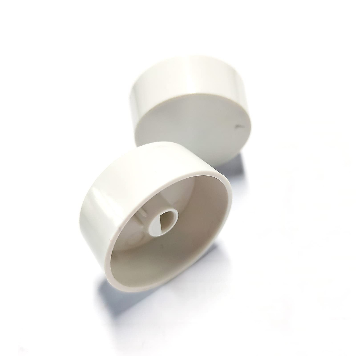 ARYEIELLSOW Thermostat Knob Fit with White Single or Double Pole Cover for Old Style S22 D22, White, 2pcs