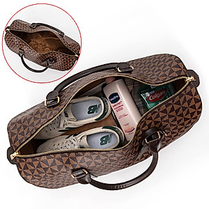 Men's Travel Duffel Bag CHENFANS Leather Large Capacity Weekend Luggage Tote Bag - Versatile Carry Large Travel Tote for Gym Vacations