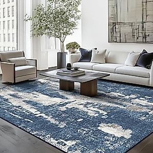 BEIMO Area Rugs 5x7 for Living Room Bedroom Machine Washable Modern Abstract Soft Large Blue Rugs with Non Slip Backing, Floor Carpet for Dining Room
