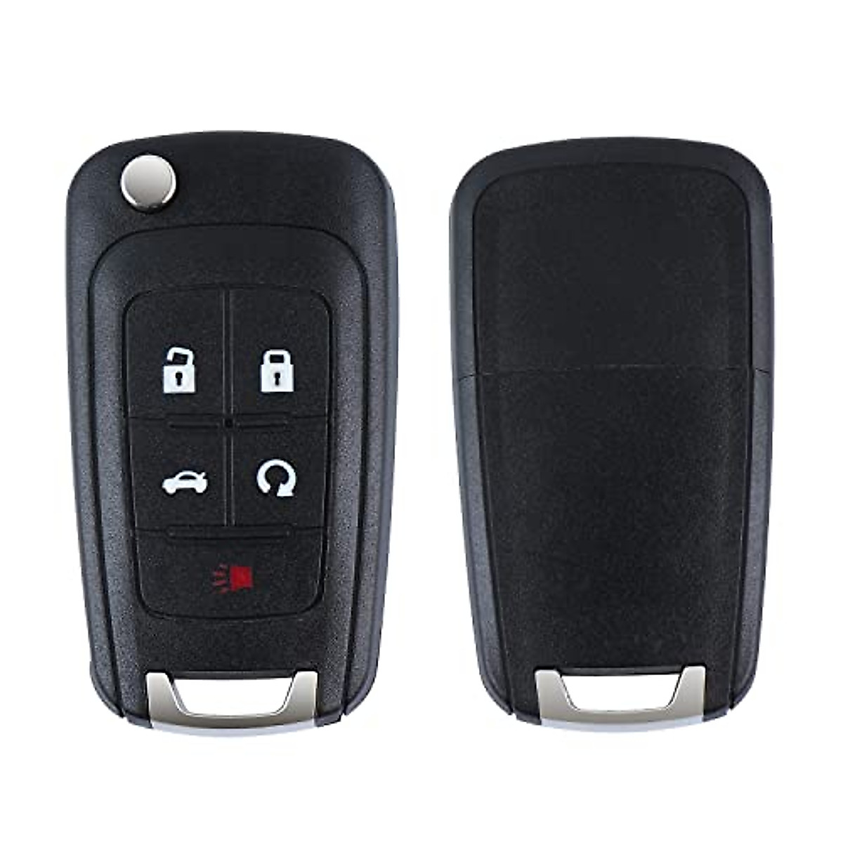 Replacement Flip Remote Fob fit for 2010-2019 Chevy Equinox,2011-2016 Cruze Malibu Camaro Trax /Buick Lacrosse Regal Verano Trunk Car Keyless Entry Uncut Key Fob (FCCID: OHT01060512) Pack of 2