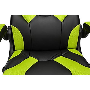 OFM Gaming Chair Ergonomic Racing Style PC Computer Desk Office Chair - 360 Swivel, Integrated Lumbar Support & Headrest, Adjustable Height, Recline Tilt Control, Flip-Up Arms, 275lb Max (2020 Green)
