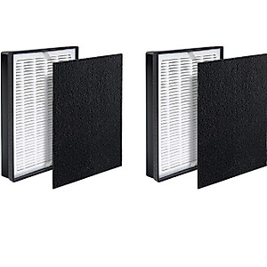 Fette Filter - Premium Air Purifier Replacement Filter Set, Compatible with Levoit LV-H126 Air Purifier (2 Hepa 2 Carbon)