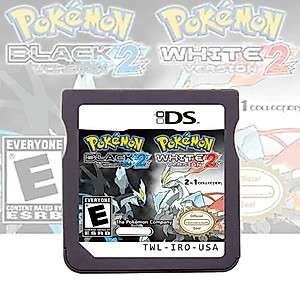 2 in 1 Black Edition 2+White Edition 2 NDS Game Card Collection, Combined DS Game Card, Suitable for DS, NDSL, New 3DS, 2DS, New 2DS, NDSi, NDSi LL/XL, 3DS, 3DSLL/XL