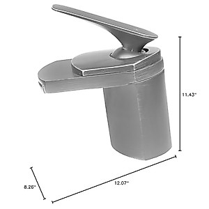 Novatto WAVE Single Lever Waterfall Lav Faucet, Brushed Nickel