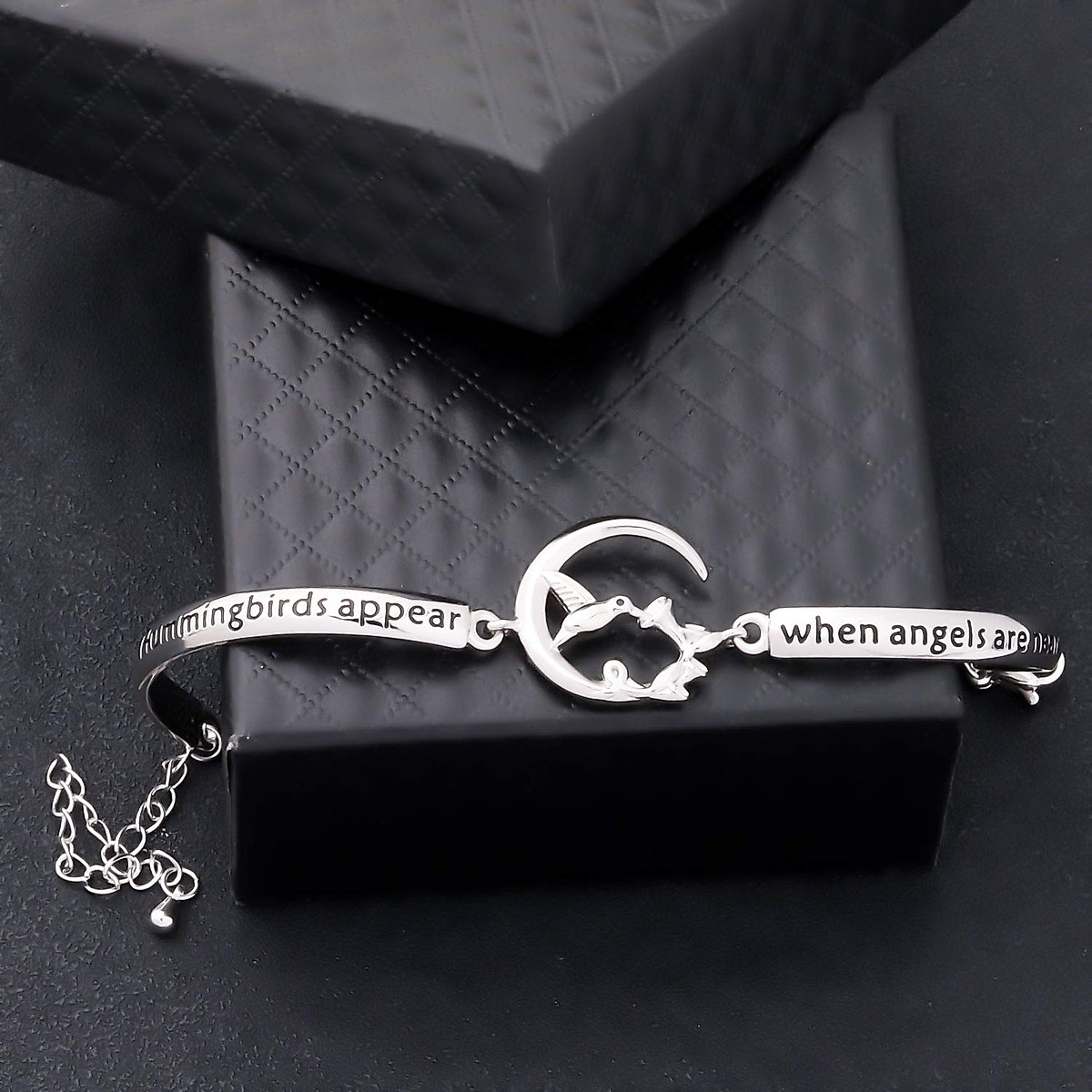 SEIRAA Hummingbird Gifts Hummingbird Memorial Gift Hummingbirds Appear When Angels are Near Bracelet Loss of Love One Gift (Hummingbird bracelet)
