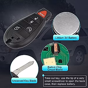 X AUTOHAUX Replacement Keyless Entry Remote Car Key Fob M3N5WY783X 433Mhz for Jeep Grand Cherokee 2008-2010 for Commander 2008 2009 2010 5 Buttons with Door Key
