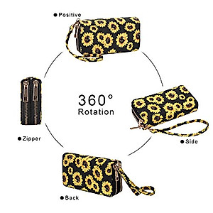 XEYOU Double Zipper Long Clutch Wallet Cellphone Wallet for Women with Removable Wristlet Strap for Credit Card, Cash, Coin, Bill