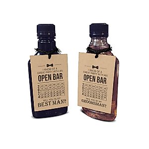 Heather & Willow Funny Groomsmen Proposal Cards - Set of 10 Tags | Groomsmen Gifts & Bridesmaid Gifts for Groomsmen Proposal Box - OPEN BAR