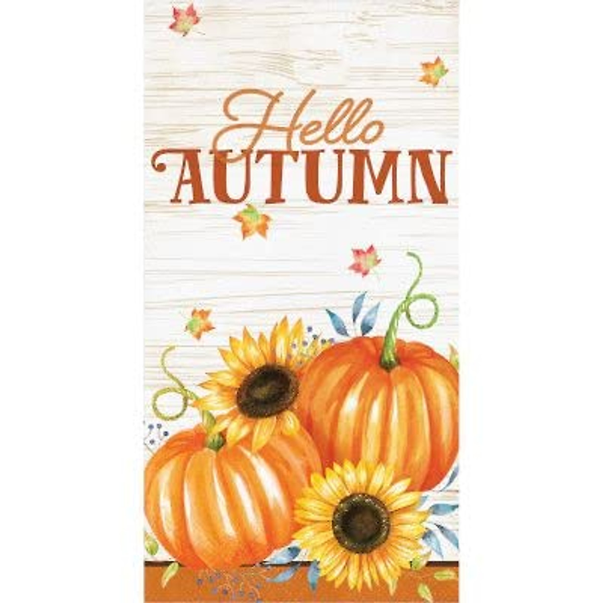 Hello Autumn Pumpkin Harvest Guest Towels - 32CT | (2 packs of 16CT) Decorative Paper Napkins Fingertip Hand Towels | Fall Thanksgiving Friendsgiving Table Decor