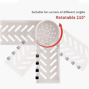 Corner Shower Caddy, YANHU Suction Cup NO-Drilling Removable Shower Shelf Adhesive Caddy Organizer Wall Mounted Organizer Basket Waterproof & Oilproof Shower Corner Rack for Bathroom & Kitchen - White