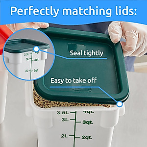 CUSINIUM 2-Pack - 4qt White Square Food Storage Containers with Lids