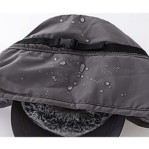 Connectyle Men's Winter Hats with Bill Earflaps Newsboy Hat Warm Ski Skull Cap Visor Sports Hat Grey