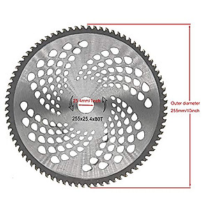 10" 80T Blade, Brush Cutter Trimmer Weed Eater Blade,Made from Premium Stainless Steel That Lasts Long(2 Pack)