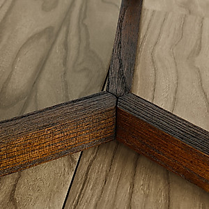 VERDANTREE 19.3 Small Round End Table with Storage Open Shelf, Narrow Side Table, Telephoto Table, Farmhouse Beside Table with Solid Wood Leg for Living Room, Easy Assembly, Vintage Brown BZ3338NC