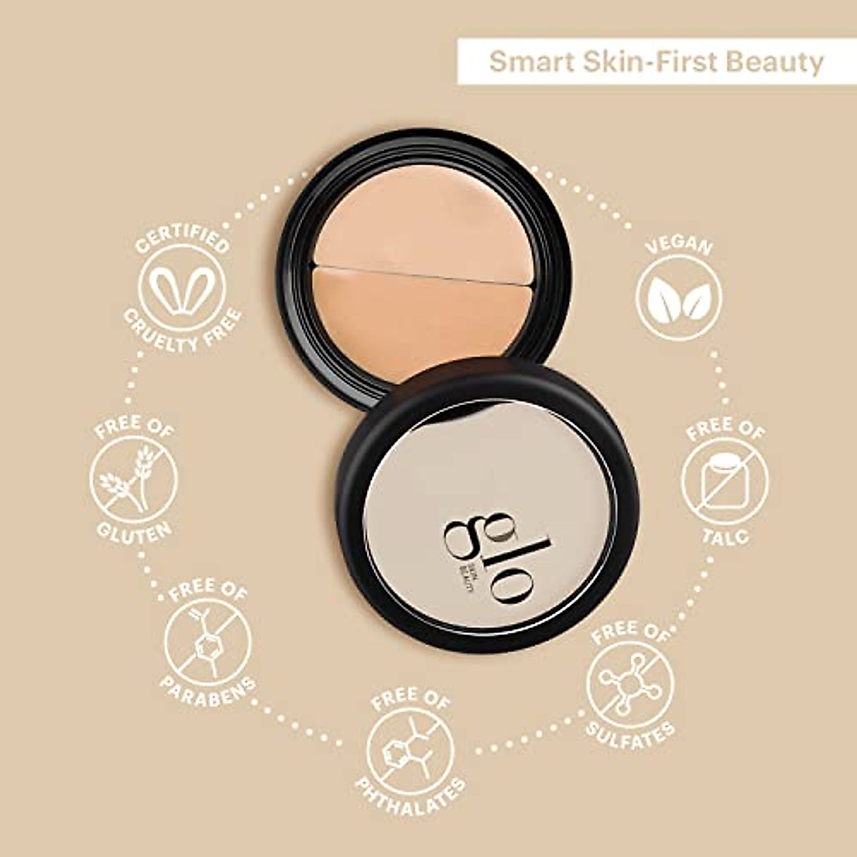 Glo Skin Beauty Under Eye Concealer Makeup with Duo Shades for Custom Blending - Corrects & Conceals Dark Circles & Redness - Buildable Longwearing Coverage (Golden)