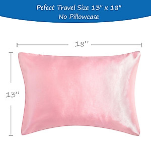 Toddler Pillows for Sleeping, Small Kids Pillow Satin 13"x18" Soft Pillow, Perfect for Travel, Nap, Toddler Cot Bed, Daycare, Pink Toddler Pillow for Girls
