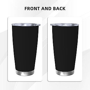 Personalized 20 oz Tumbler, Add Your Name Photo to Create Own Tumbler, Custom Mug Cups with Lid and Straw 20oz Convenient to Bring Along on Travels, Black-No Design