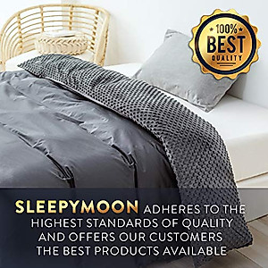 Sleepymoon Duvet Cover Snug Minky Dot Cotton Double Sided for Weighted Blankets (60''x80'') | Adult Kids | Grey | Warm Cool for Hot & Cold