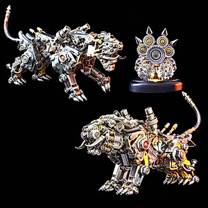 VINIX 3D Metal Puzzle for Adults, 700Pcs+ Mechanical Tiger Metal Puzzle Model Kits, DIY Animal Themed Metal Model Building Kit Crafts Creative Gifts (with Assembling Tool)