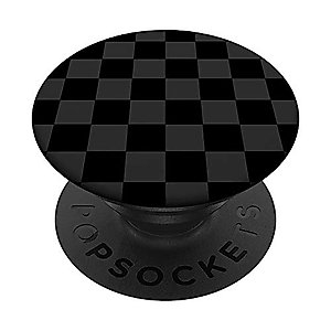 Trendy Checkerboard Checkered Black And Grey Gift PopSockets PopGrip: Swappable Grip for Phones & Tablets