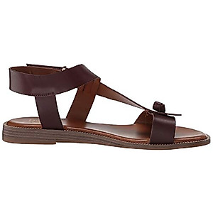 Franco Sarto Womens Glenni Ankle Strap Flat Sandals, Dark Brown, 8.5