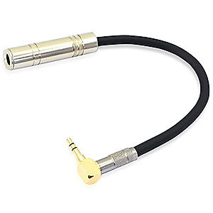 PNGKNYOCN Right Angle 3.5mm (1/8 inch) Male to 6.35mm (1/4 inch) Female Stereo Audio Adapter Connector Gold Plated for Audio Cable Extension and Conversion.