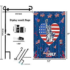 Seasonal Garden Flags Set of 12 and Garden Flag Stand-Holder-Pole Double Sided Burlap 12.5 x 18 Inch House Flags ,Small Garden Flags for Outside,Easter Spring Summer Garden Flags,Seasonal Flags for Outdoor Decorations Flags