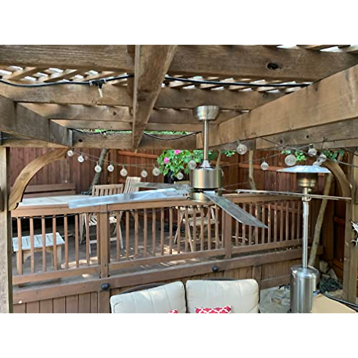 Outdoor Solar Stainless Steel Ceiling Fan with Remote Control