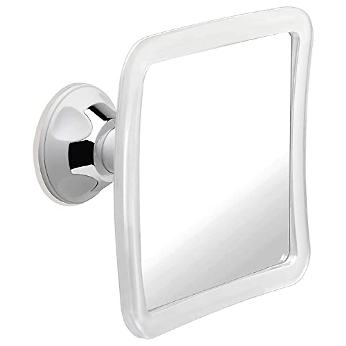 Fogless Shower Mirror for Shaving with Upgraded Suction, Anti Fog Shatterproof Surface and 360° Swivel - Includes Optional Hook Accessory To Transform Suction Mirror Into Hanging Mirror - 6.3" x 6.3"