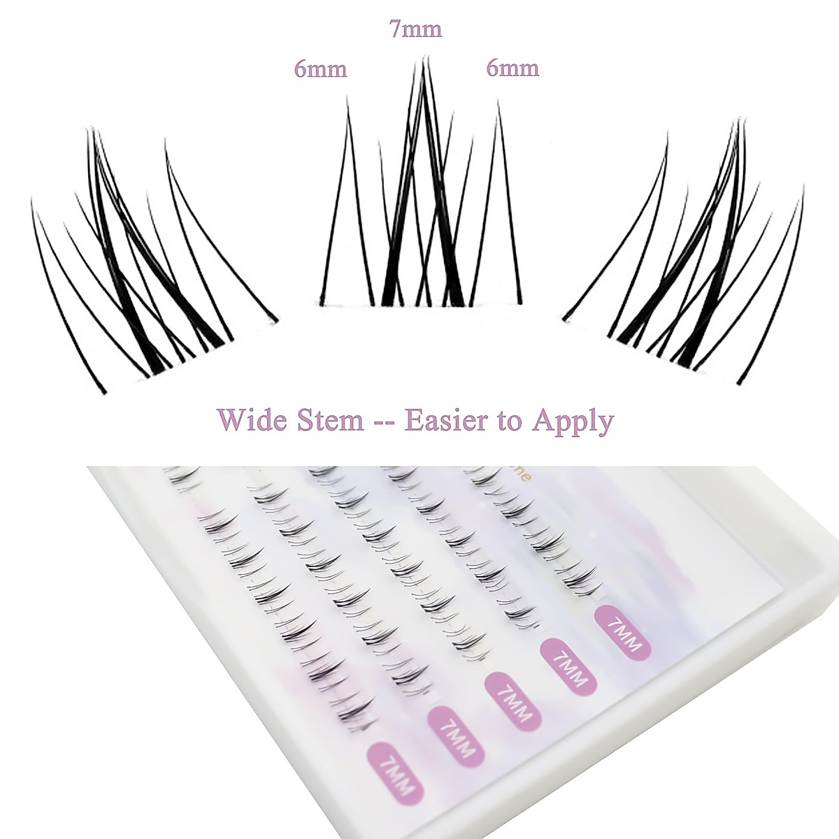 Bottom Lash Clusters DIY Lash Extension TEESTOU 60pcs Lower Individual Lashes Wispy Natural look 7mm Clear Band Wide Stem Under Eyelash Clusters for Daily Makeup (Bottom Lash Extesnion-X02-7mm)