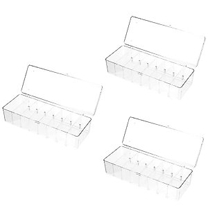 Cabilock 3 Sets Card Storage Box Business Card Plastic Holders Business Card Case Cards Storage Case Business Card Stand Card Stands for Display Child With Cover The Pet Card Box