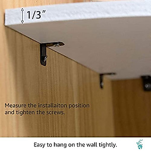 Baffect 3-Pack Corner Shelf Wooden and Plastic PVC Floating Shelves Wall Mount Shelf Bookshelf Display Cosmetic Storage Rack Room Decor (Large)