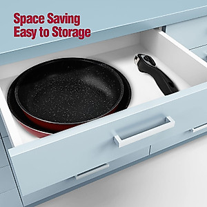 Midyb Kitchen Nonstick Frying Pan, Removable Handle Cookware Set, 10.2" and 11.6" Aluminum Non Stick Skillet for Home, Dishwasher & Oven Safe, PFOA Free