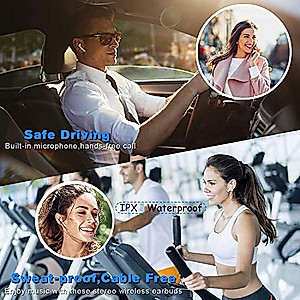 Wireless Earbuds Bluetooth 5.0 Headphones with 30h Cycle Playtime Built-in, IPX6 Waterproof In-ear Fast Charging Case Bluetooth Headphones Stereo Earphone Cordless Sport Headsets with Microphone