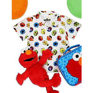 Sesame Street Boys Half Button Shirt for Infant and Toddler White/Multi