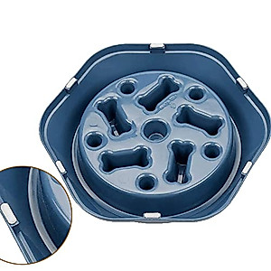 FUUIE Bowls for Food and Water Slow Feeder Dog Cat Bowl Dog Cat Food Bowl Durable Non Skid Pet Bowl Preventing Choking Healthy Design Cat Puppy Bowl (Color : Blue)