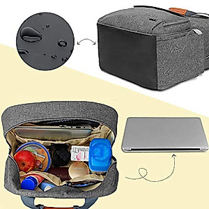 Luxja Breast Pump Backpack with Compartments for Cooler Bag and Laptop, Breast Pump Bag Suitable for Working Mothers (Fits Most Major Breast Pump), Gray