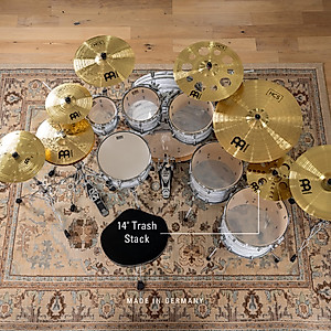 Meinl 14" Trash Stack Cymbal Pair with Holes - HCS Traditional Finish Brass for Drum Set, Made In Germany, 2-YEAR WARRANTY (HCS14TRS)