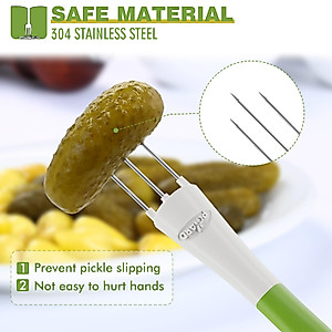 2 Pack Pickle Fork Pickle Grabber Tool-Pickle Picker for the jar, Kitchen Gadgets Pickle Gifts Suitable for Olives Green