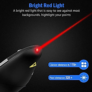 Presentation Clicker Wireless Presenter Remote Clicker for PowerPoint Presentation Remote, RF 2.4GHz USB Presentation Clicker PPT PowerPoint Clicker for Mac, Keynote, Computer, Laptop