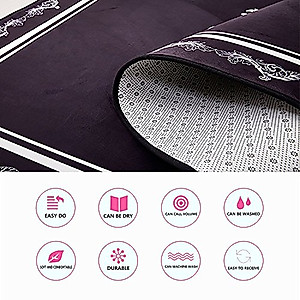 Fantasy World Bath Mats Bathroom Illustration Three Headed Fire Breathing Dragon Large Monster Gothic Theme Door Mats Inside Non Slip Backing 36"x60" Brown Grey