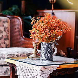 Gormiya 10 Bundles Bulk Outdoor Fall Artificial Fake Flowers UV Resistant Autumn Plastic Faux Hanging Greenery Plants for Backyard Window Box Porch Patio Garden Home Decor