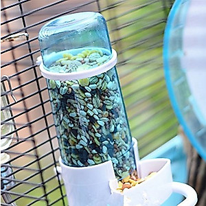 Old Tjikko Pet Feeder Automatic,Bird Hamster Small Animal Feeder, Automatic Feeding Device Dispenser for Hamster Bird Pigeon Parrots Mini Hedgehog with Holder (5.90x2.83x6.10in)