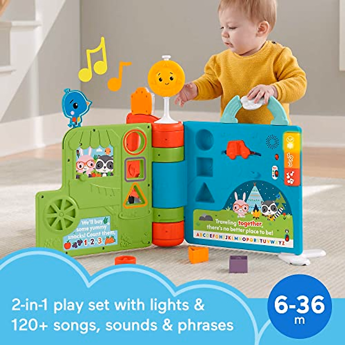 Fisher-Price Sit-to-Stand Giant Activity Book, Electronic Learning Toy and Activity Center for Infants and Toddlers Ages 6 Months to 3 Years