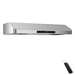 IKTCH 30 Inch Under Cabinet Range Hood with 900-CFM, 4 Speed Gesture Sensing&Touch Control Panel, Stainless Steel Kitchen Vent with 2 Pcs Baffle Filters(IKC01-30)
