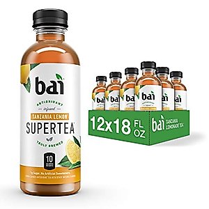 Bai Iced Tea, Tanzania Lemon, Antioxidant Infused Supertea, Crafted with Real Tea (Black Tea, White Tea), 18 Fluid Ounce Bottles, (Pack of 12)