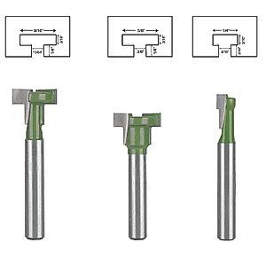 TOTOWOOD Keyhole Router Bits Set, 1/4" Shank Router Bit Set ，6 pcs Router Bit Set 1/4 & 5/16 & 3/8 & 9/16 & 1/2 & 5/8 Inch Blade Diameter
