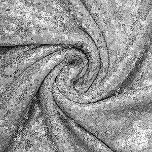 JYFLZQ Silver Sequin Backdrop Curtains 2ft x 8ft 2 Panel Glitter Photo Booth Backdrops Sparkly Photography Background Drapes for Parties Wedding Bridal Showers