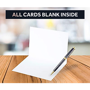 crbn Men Thank You Notes Bulk Retro 48 Thank You Cards Bulk w/Stickers & White Envelopes – Vintage & Retro – 4x6 Blank Note Cards – Perfect for Weddings, Bridal Showers, Graduation, and Baby Showers